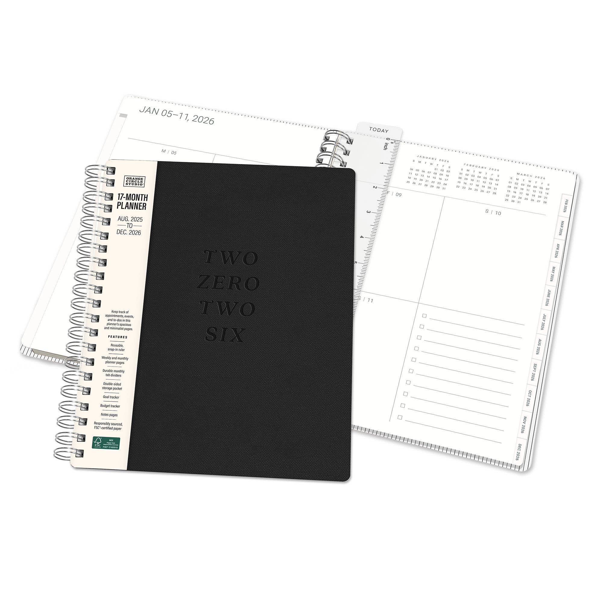 2026 Midnight Black Baxter Planner – CouCou Sentiment